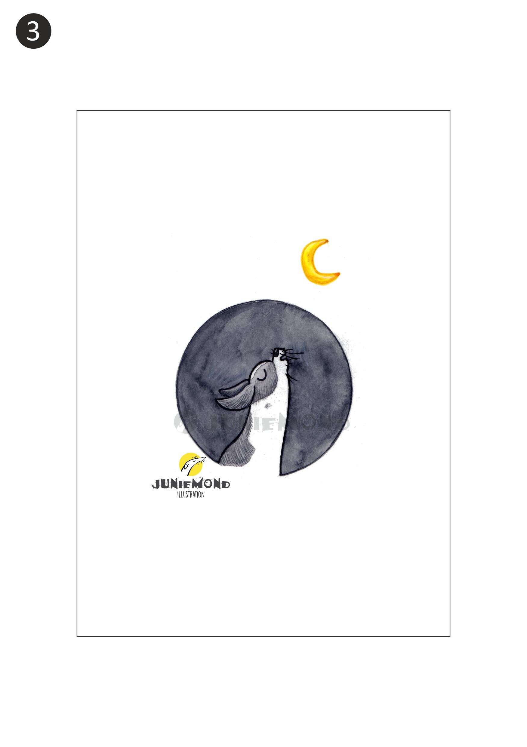 1 Moon Howler: Original - Illustration - Unique Artwork - Dog - Wolf ...