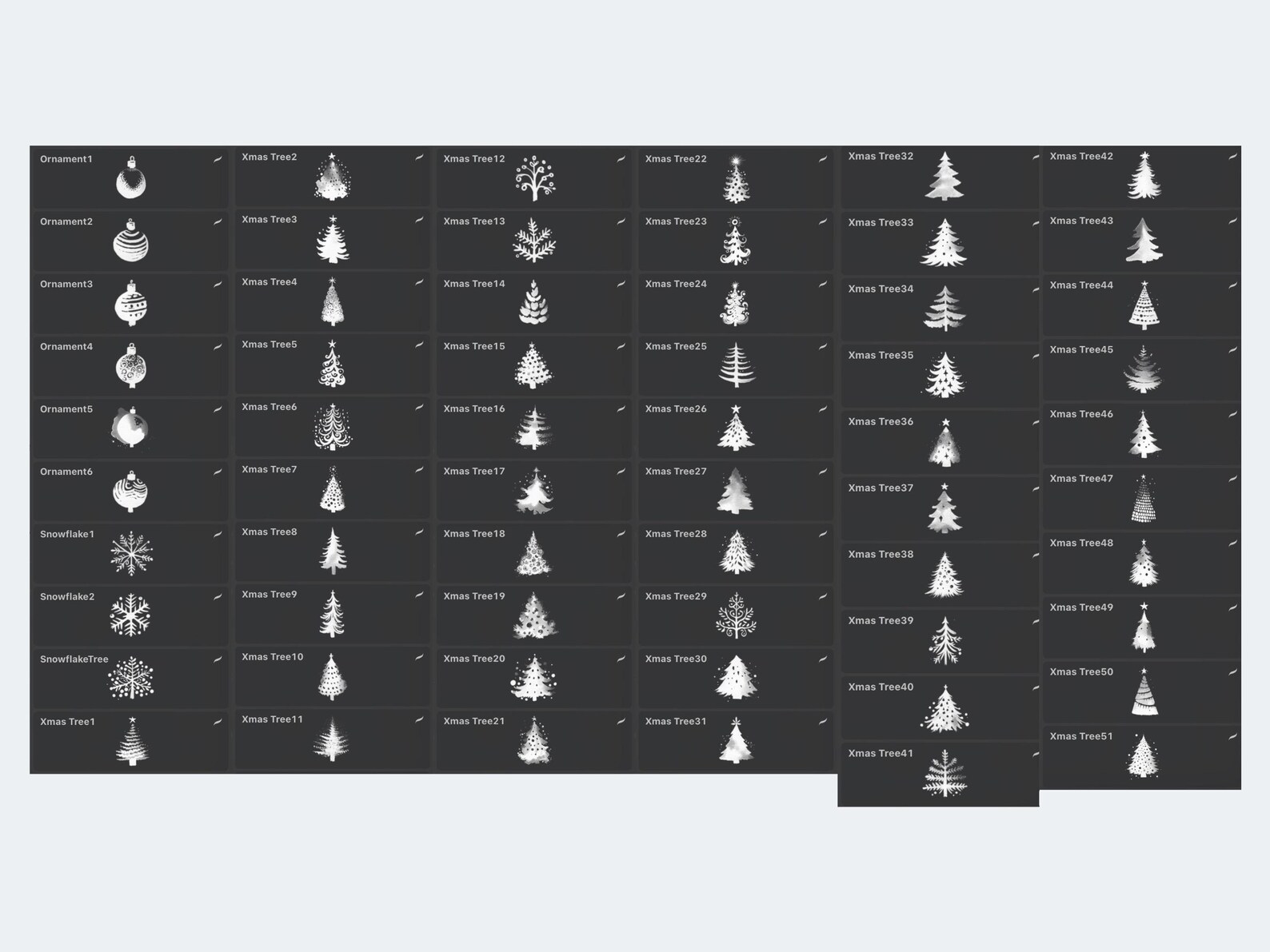 Procreate Stamp Christmas Tree Watercolor Procreate Stylish Holiday ...