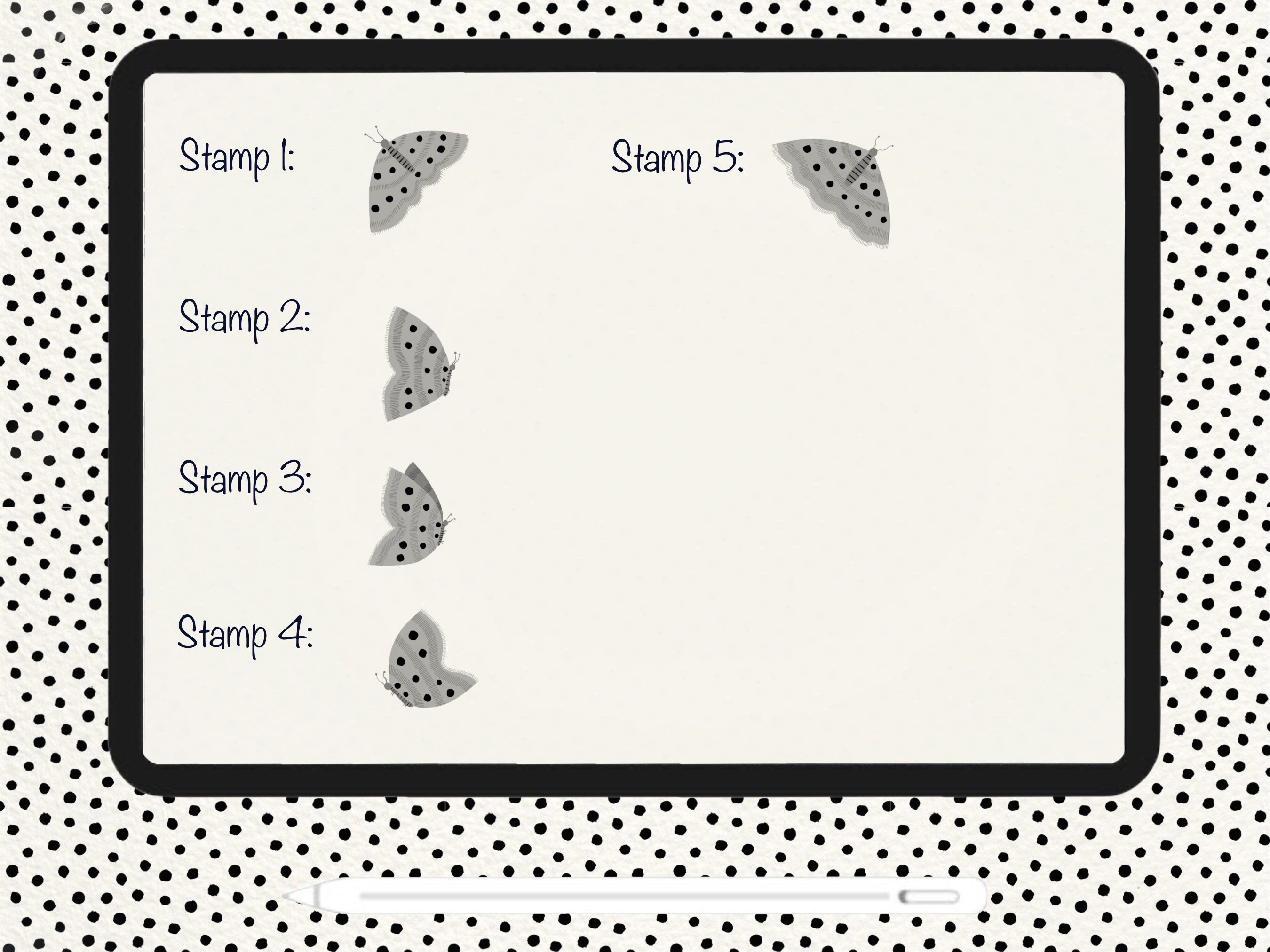 Moth Stamp Procreate Design Tool Spooky Moth Digital Art Nature Craft ...