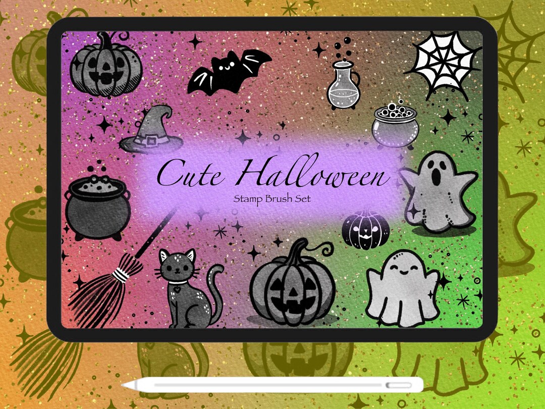 Procreate Halloween Stamp Brush Cute Spooky Art Tool Halloween Theme ...