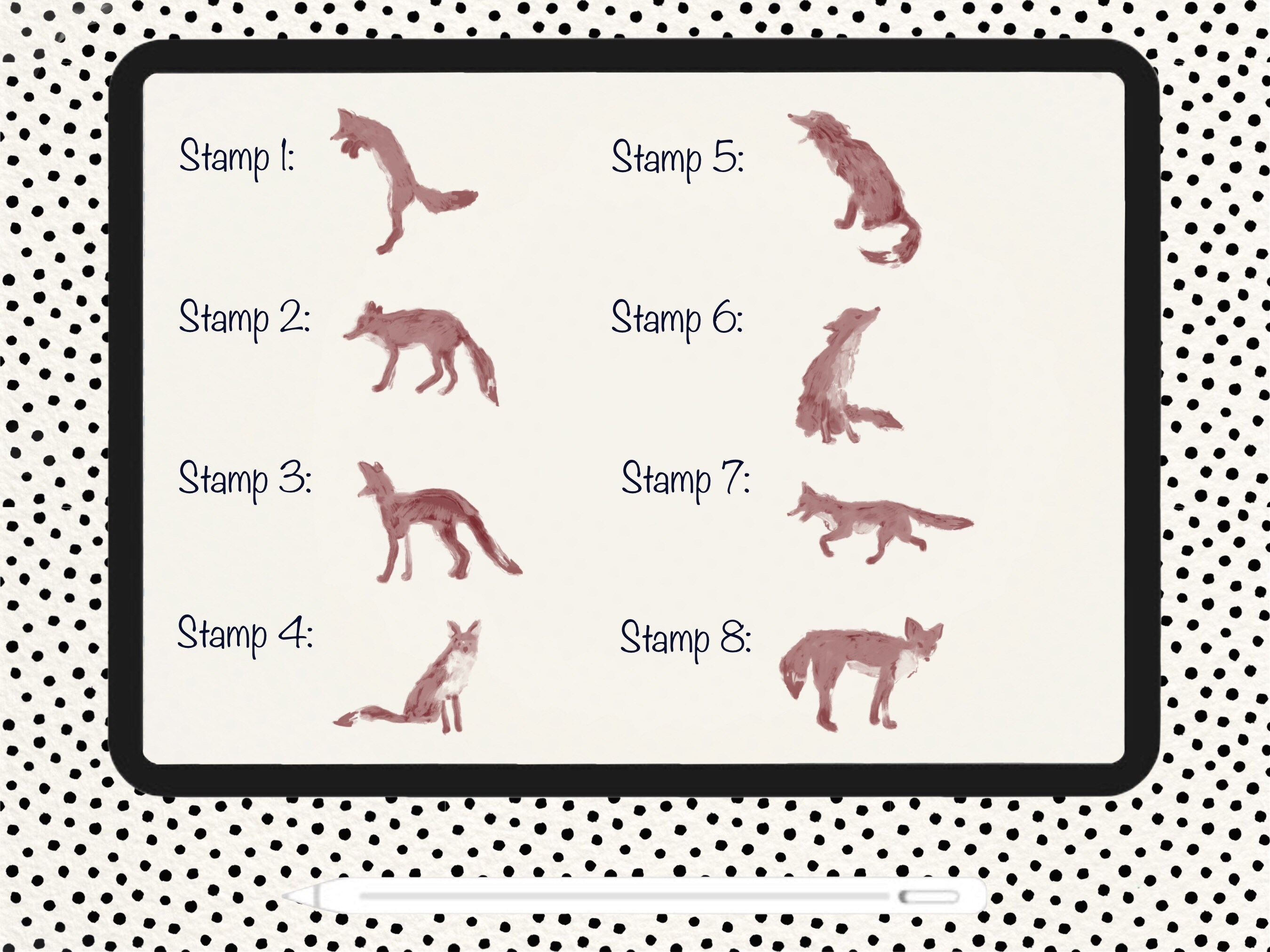 8 Fox Stamp Brush Set - Procreate - Commercial or Personal Use - Etsy