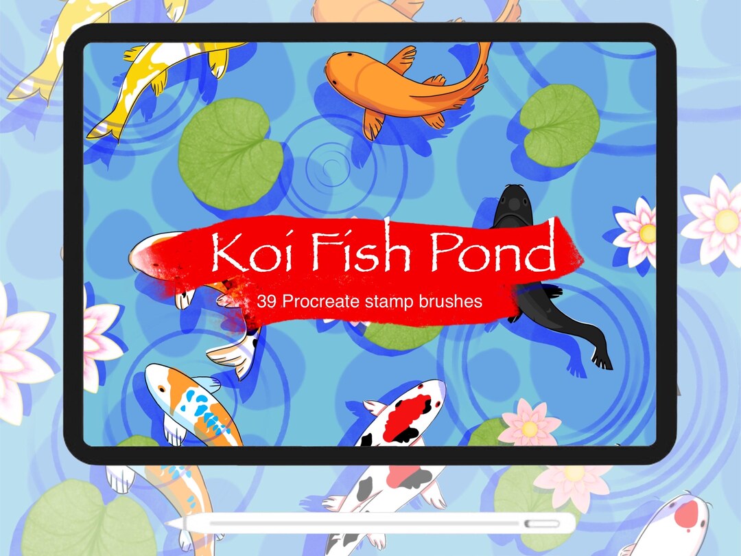 Procreate Brush Koi Fish Stamp Koi Pond Art Design Tool Digital Art ...