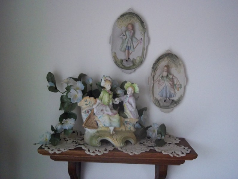 Pocelain Planter, Colonial Style, Home Decor, Pastels, Gold Accents ...