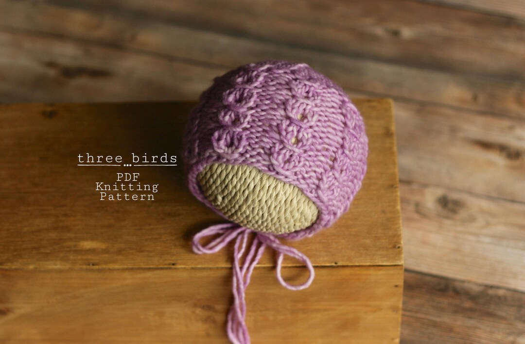 Clara Bonnet, Knitting Pattern Newborn Lace Knit Bonnet Hat, Newborn ...