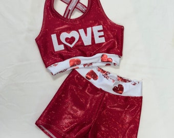 The shimmer Girls Dancewear Sports Bra Cheer - Etsy