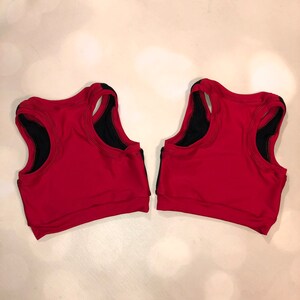 Best Friends Red on Black Heart Girls Dancewear Crop Top Sports Bra Set ...