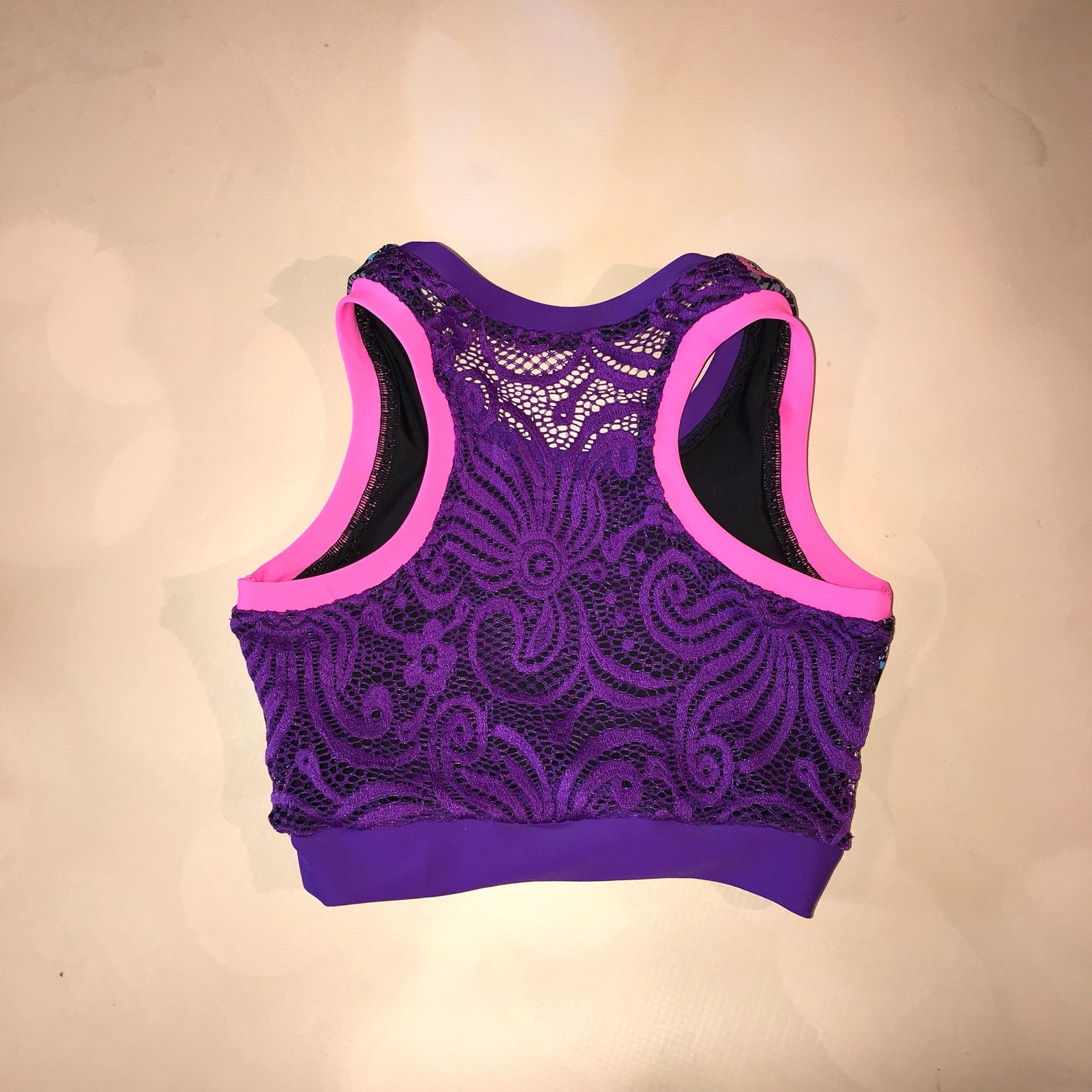 Ready to Ship Girls Small Neon Lace Back Sports Bra Bow - Etsy