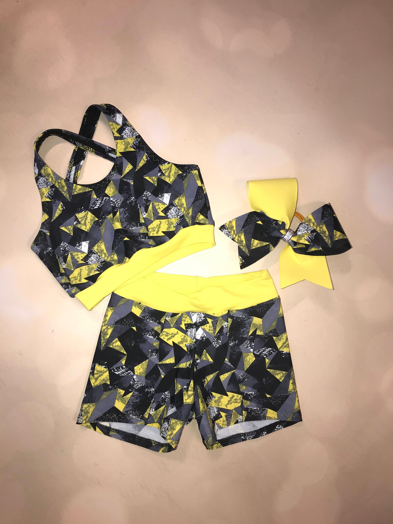 The "tops" Crop Top X Back Sports Bra, Spandex Shorts, and Optional ...