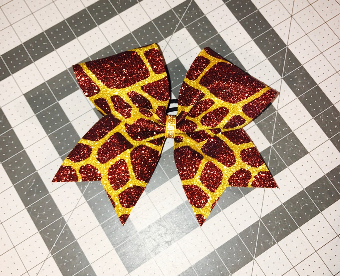 Giraffe Super Sparkle Rhinestone Center Cheer Bow - Etsy
