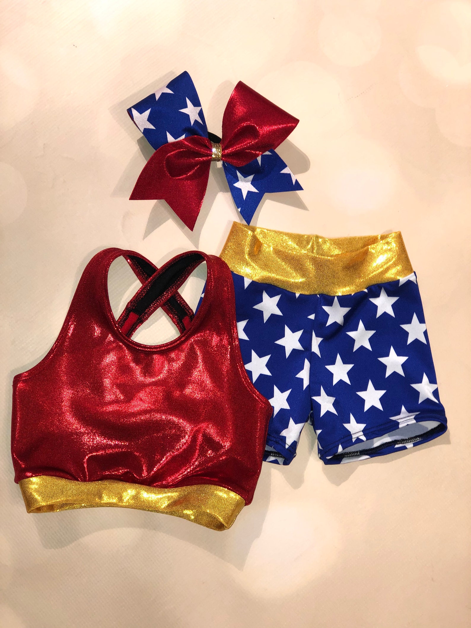 The "super Hero" Sports Bra, Star Shorts, and Optional Matching Cheer ...