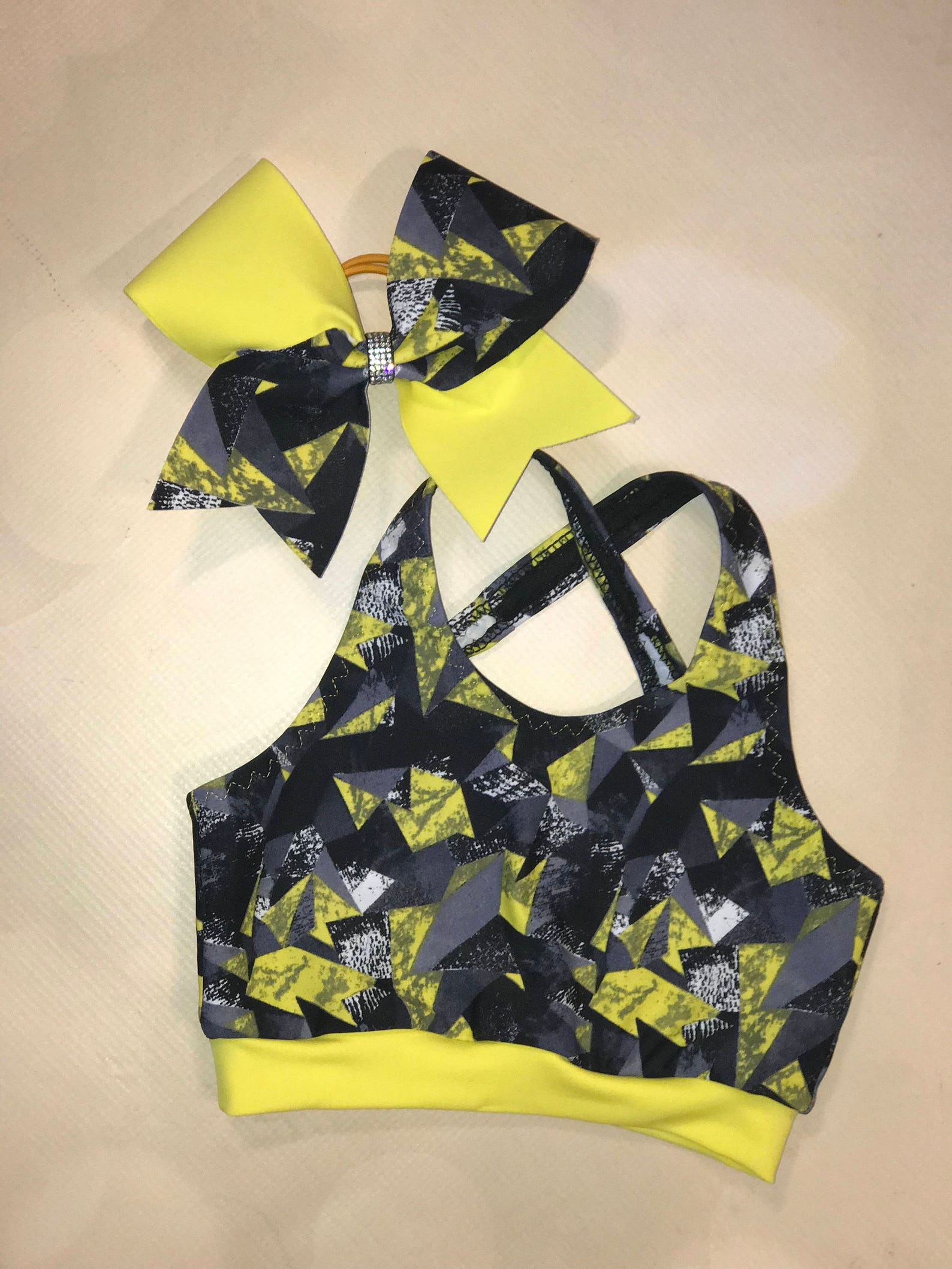 The "tops" Crop Top X Back Sports Bra, Spandex Shorts, and Optional ...