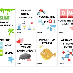16 Stem-themed Valentines Cards – Printable Chemistry, Biology, Geology ...