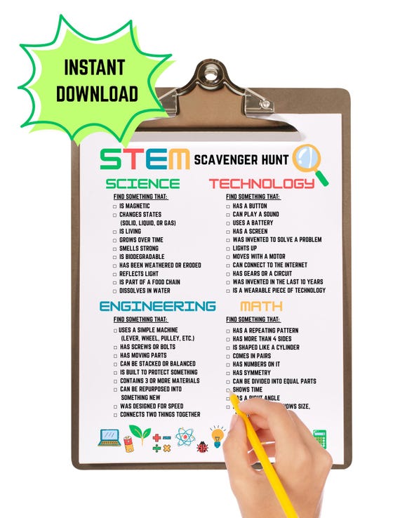 Science Scavenger Hunt Worksheet