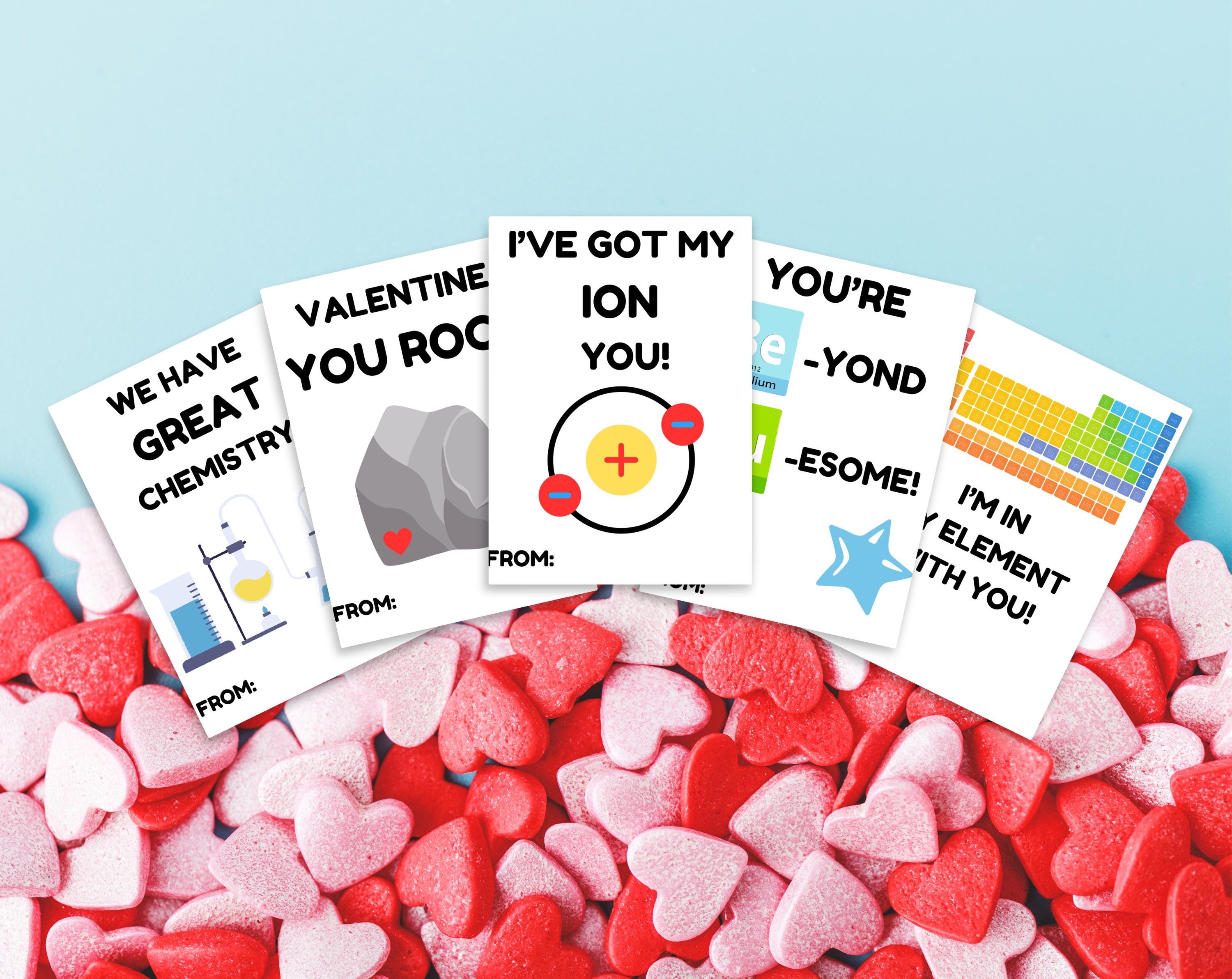 16 Stem-themed Valentines Cards – Printable Chemistry, Biology, Geology ...