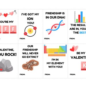 16 Stem-themed Valentines Cards – Printable Chemistry, Biology, Geology ...