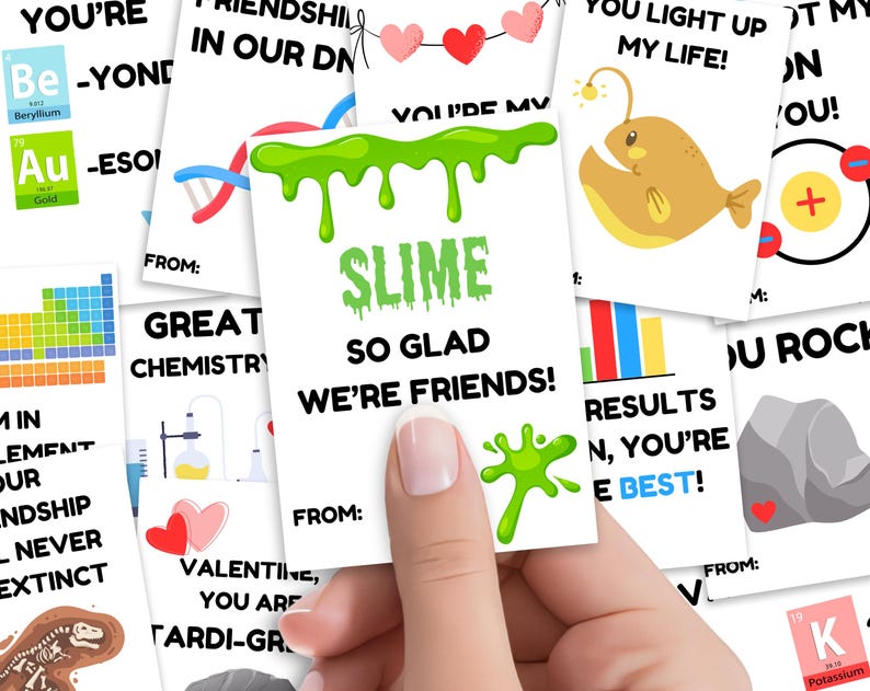 16 Stem-themed Valentines Cards – Printable Chemistry, Biology, Geology ...