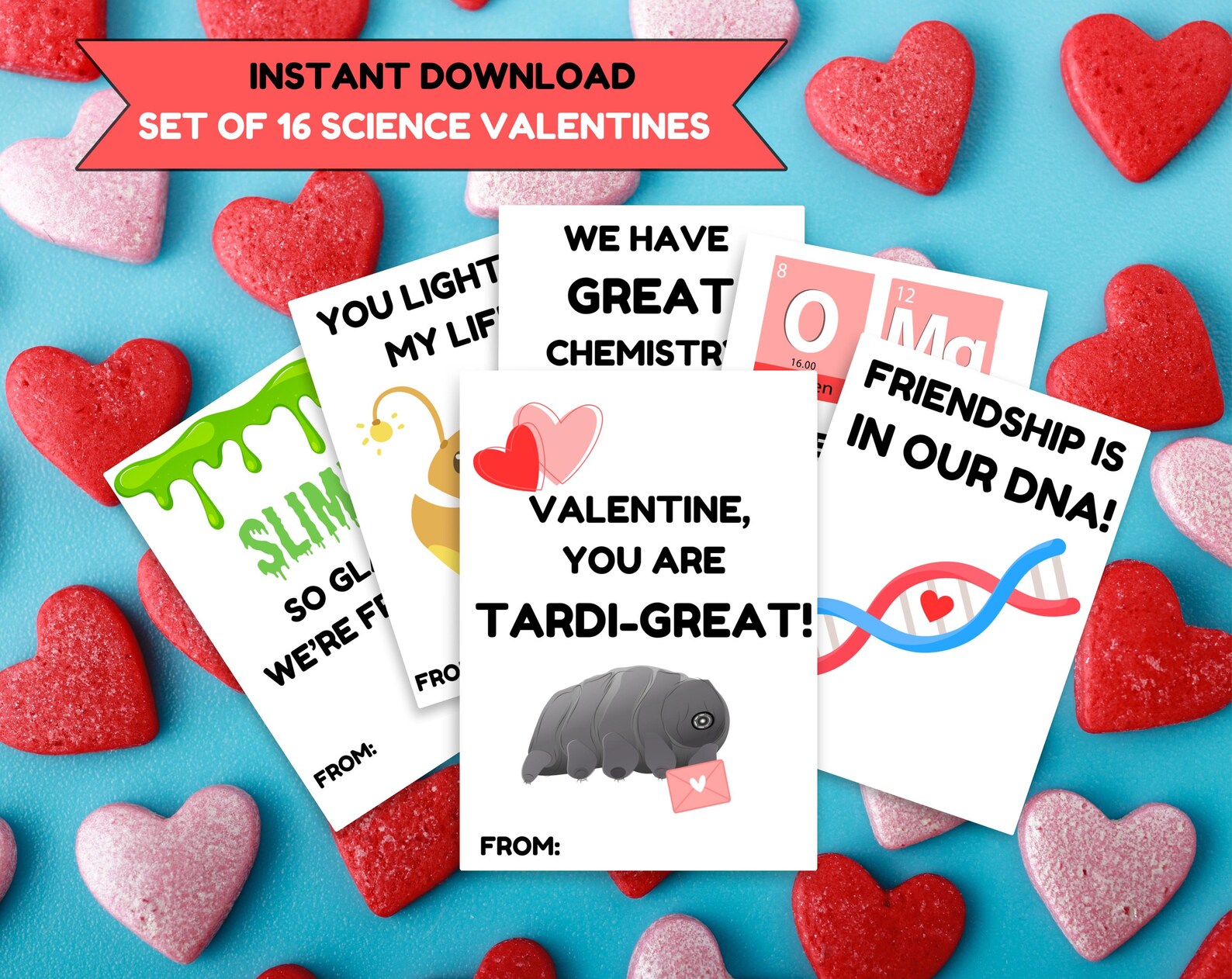 16 Stem-themed Valentines Cards – Printable Chemistry, Biology, Geology ...