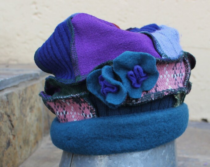 Patchwork Beanie , Boho Hat , Slouch Hat , Slouchy Beanie , Winter Hat ...