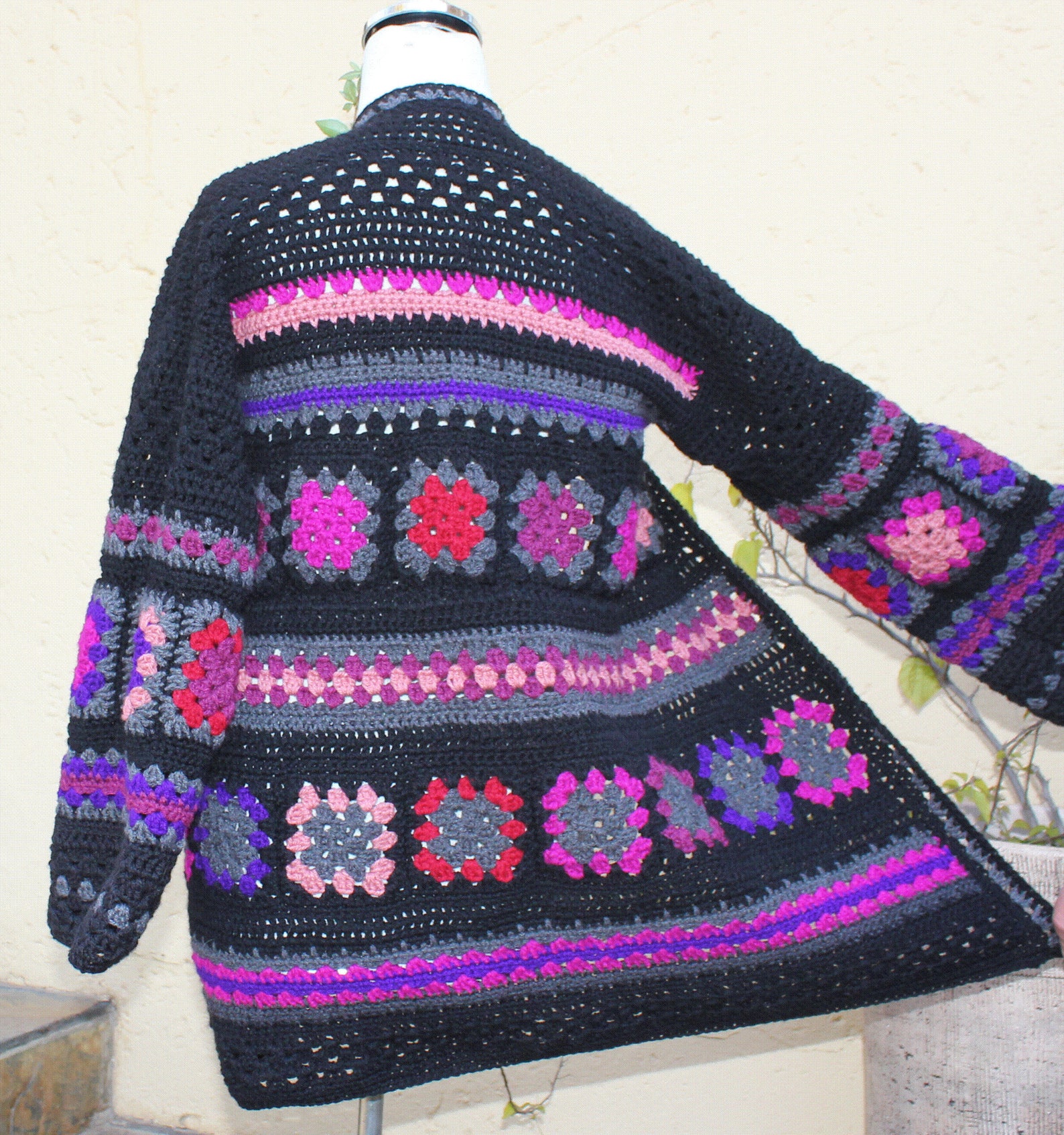 Crochet Jacket Granny Square Coat Granny Square Cardigan - Etsy