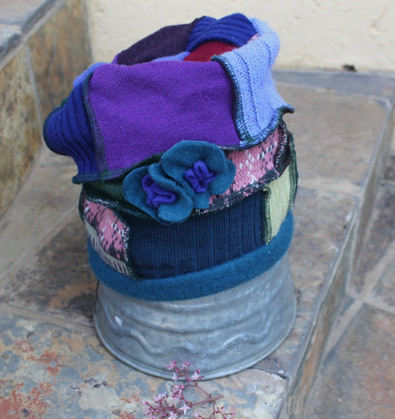 Patchwork Beanie Boho hat Slouch hat Slouchy beanie | Etsy