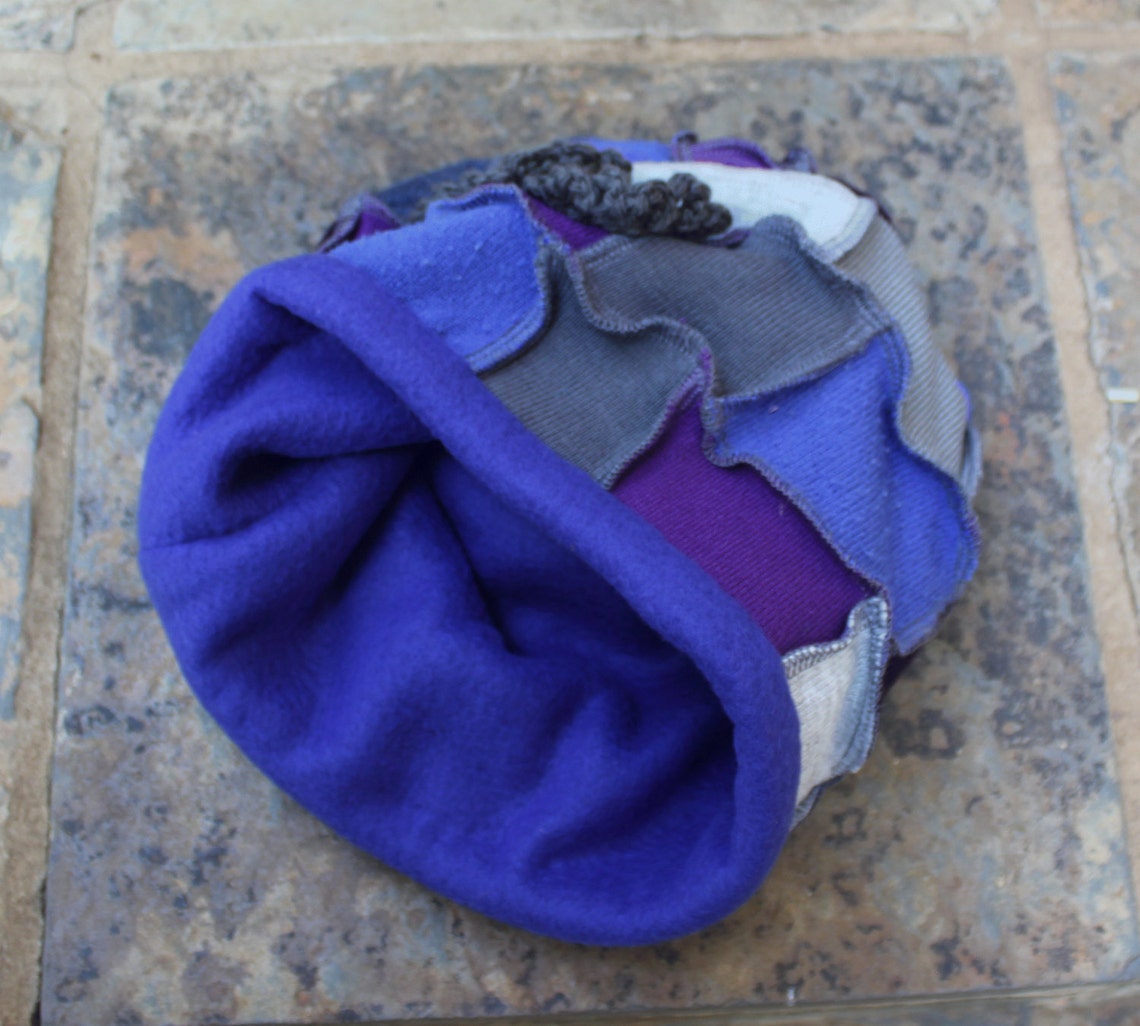 Slouch Hat , Slouchy Beanie , Patchwork Beanie , Winter Hat , up Cycled ...