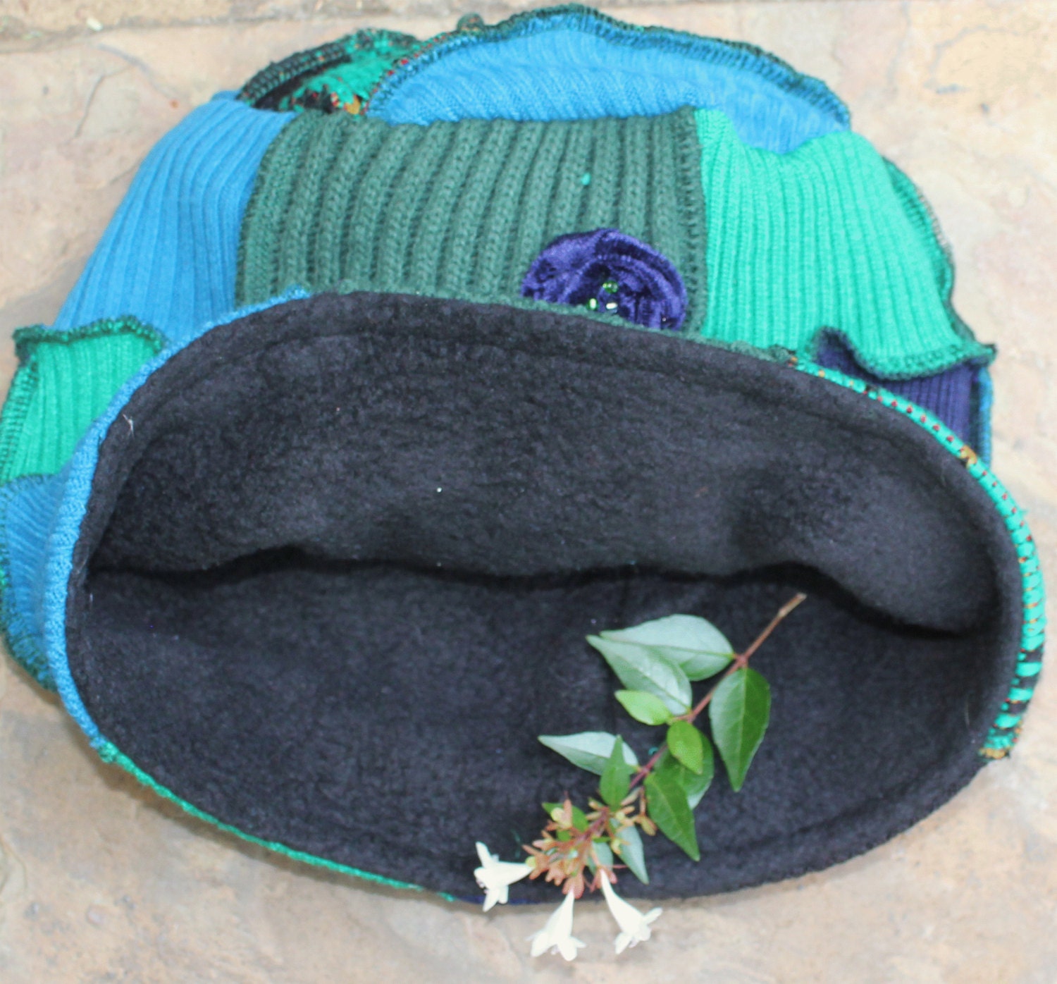 Patchwork Beanie , Boho Hat , Slouch Hat , Slouchy Beanie , Winter Hat ...