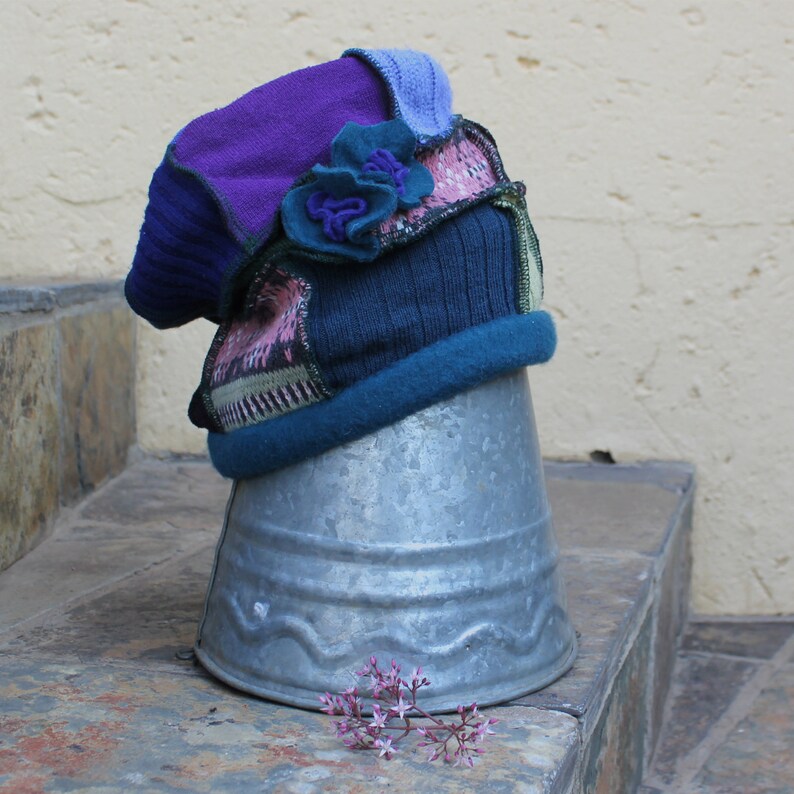Patchwork Beanie Boho hat Slouch hat Slouchy beanie | Etsy