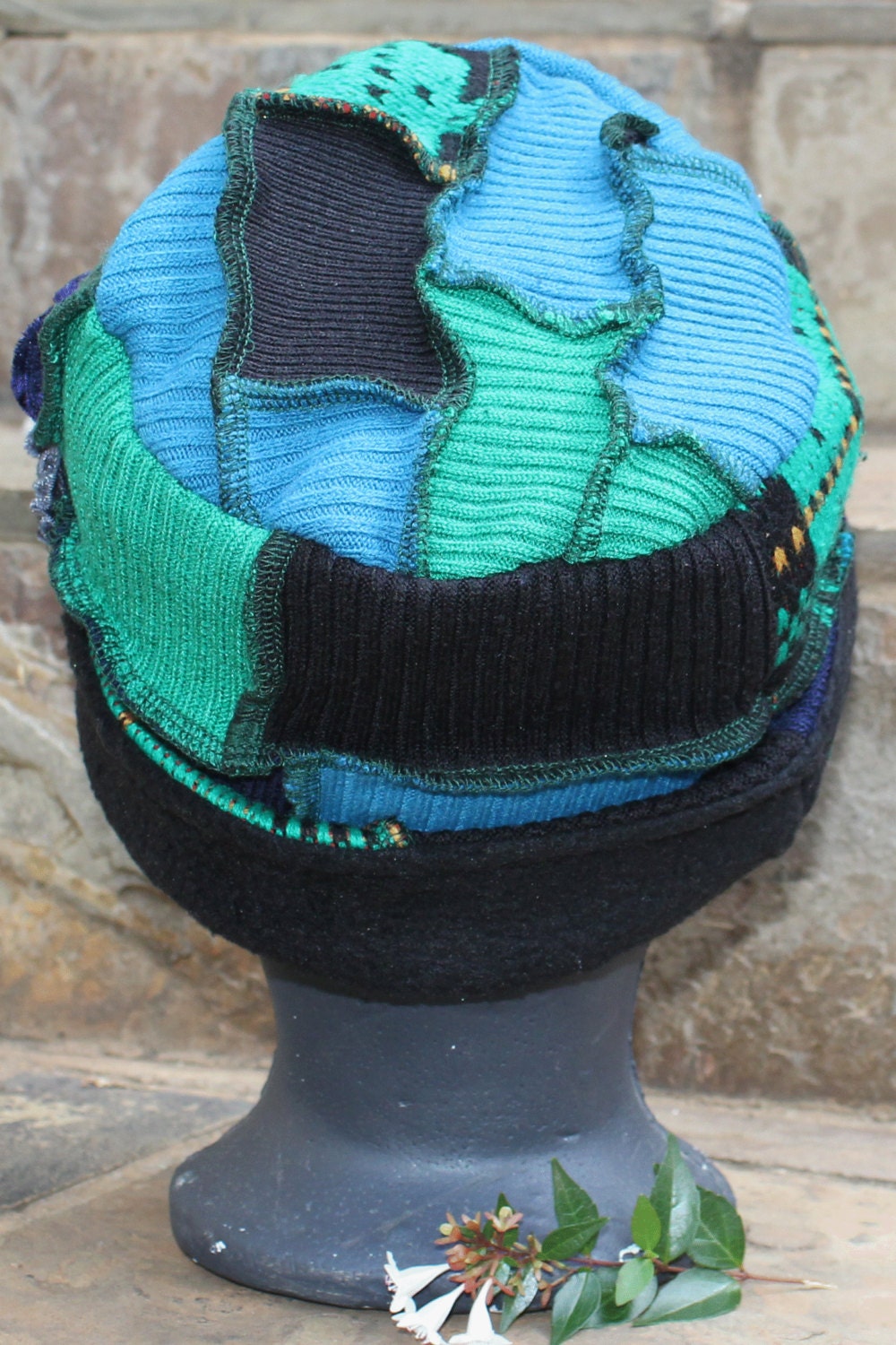 Patchwork Beanie , Boho Hat , Slouch Hat , Slouchy Beanie , Winter Hat ...