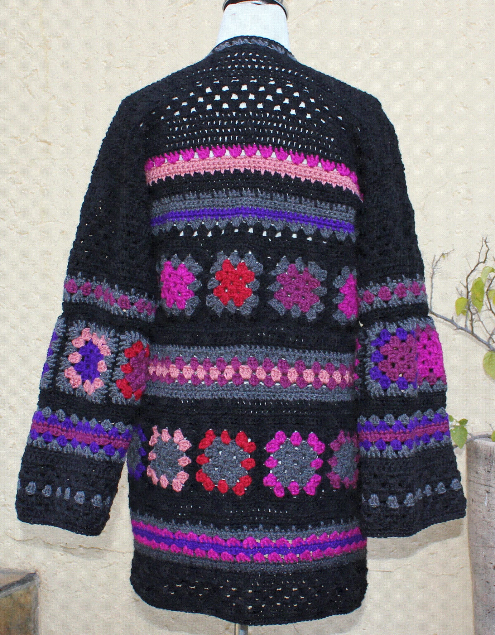 Crochet Jacket Granny Square Coat Granny Square Cardigan - Etsy