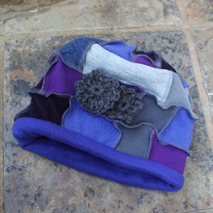 Slouch Hat , Slouchy Beanie , Patchwork Beanie , Winter Hat , up Cycled ...