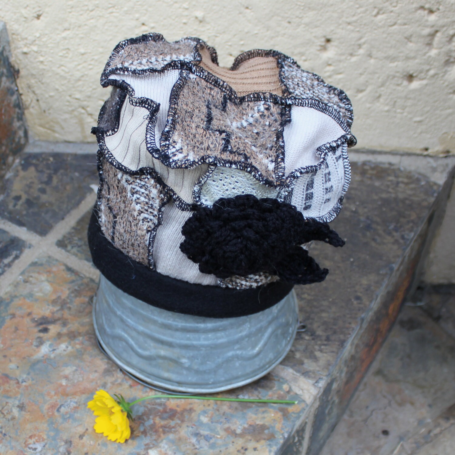 Beanie Ladies Hat Patchwork Beanie Winter Hat up - Etsy