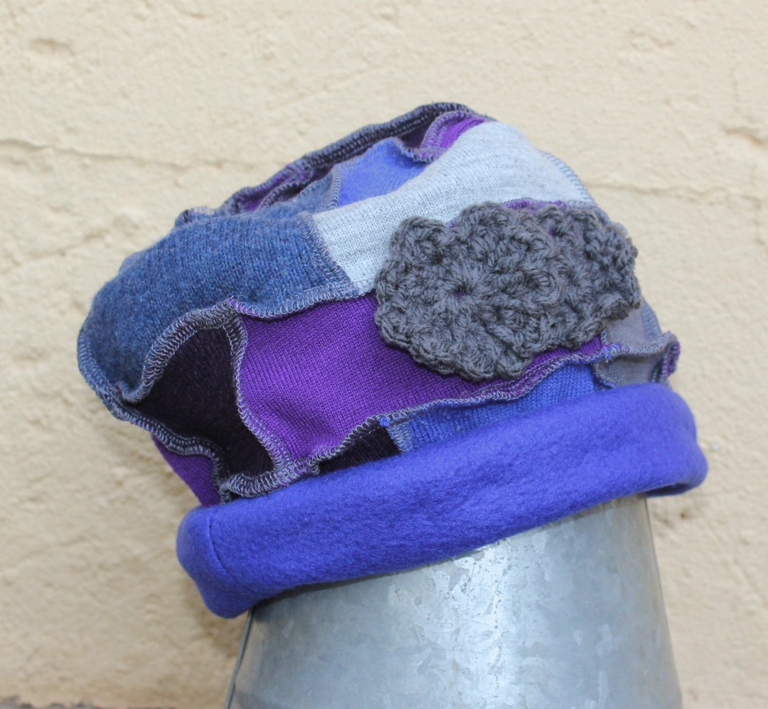 Slouch Hat , Slouchy Beanie , Patchwork Beanie , Winter Hat , up Cycled ...