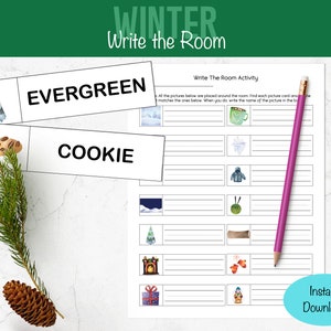 Write the Room Winter Sight Word Practice, A-Z, Interactive Writing ...
