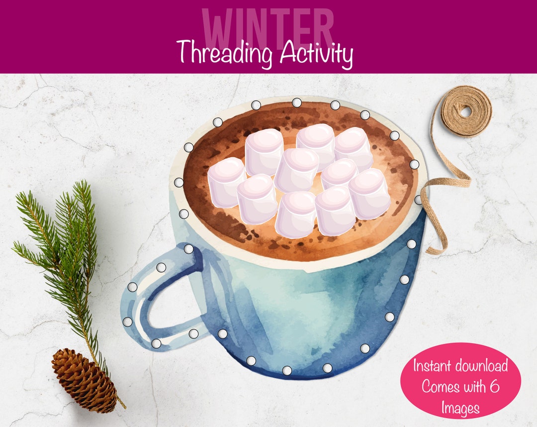 Winter Threading Activity, Fine Motor Skill Building, Lacing Cards ...