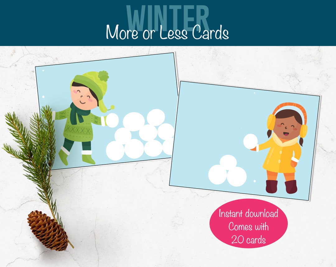 Comparing Numbers 1-20, More or Less Game, Winter Comparing Quantities ...