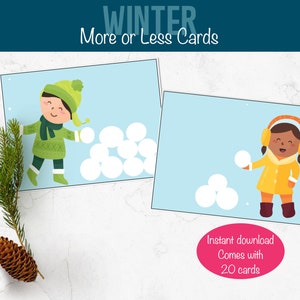 Comparing Numbers 1-20, More or Less Game, Winter Comparing Quantities ...