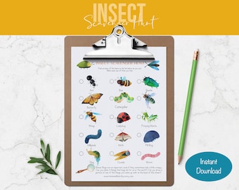 Insect Scavenger Hunt for Kids, Printable Instant Download - Etsy