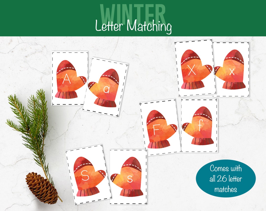 Alphabet Matching Activity, Winter ABC, Uppercase and Lowercase Letters ...