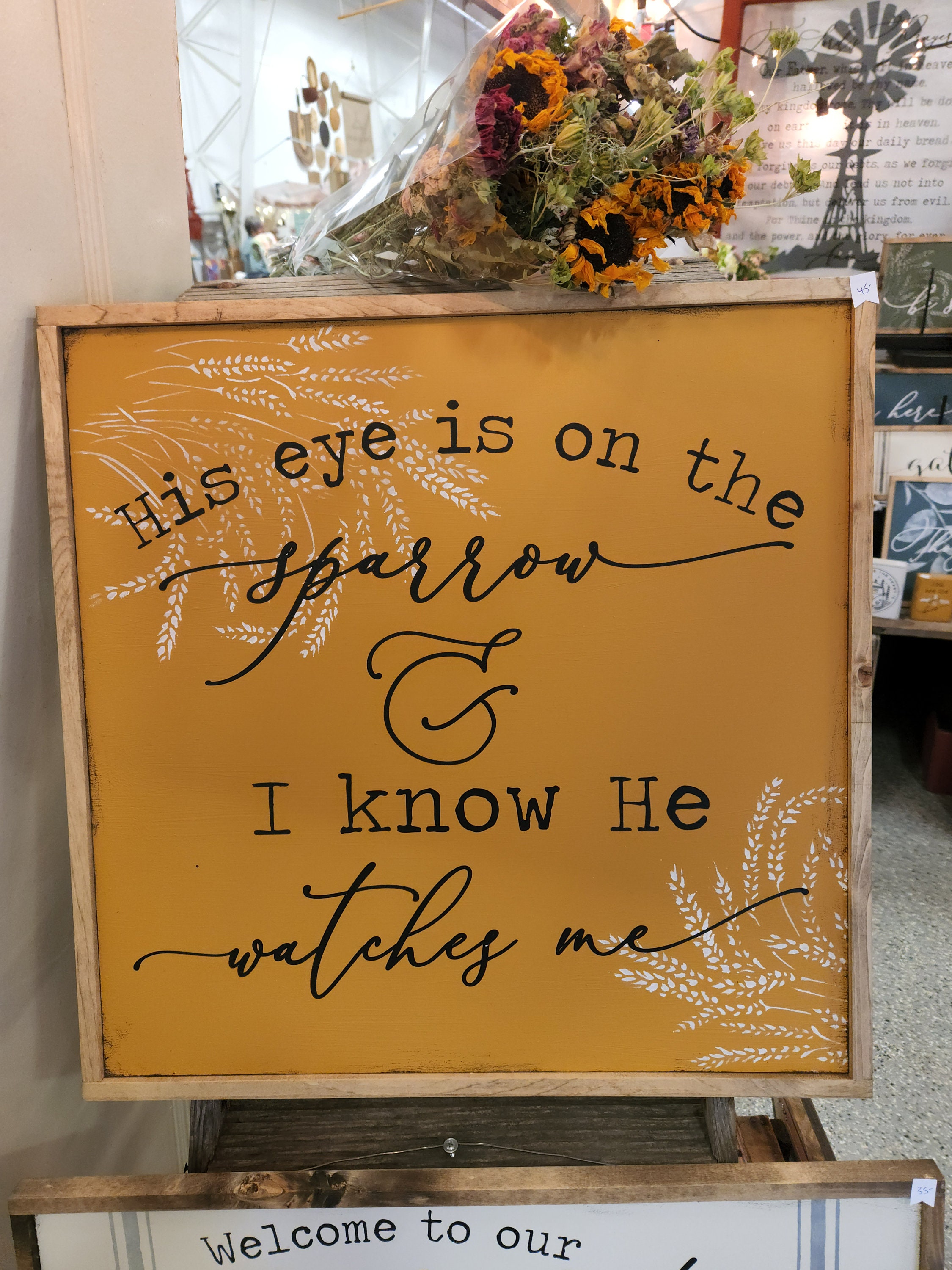 His Eye is on the Sparrow Sign - Etsy