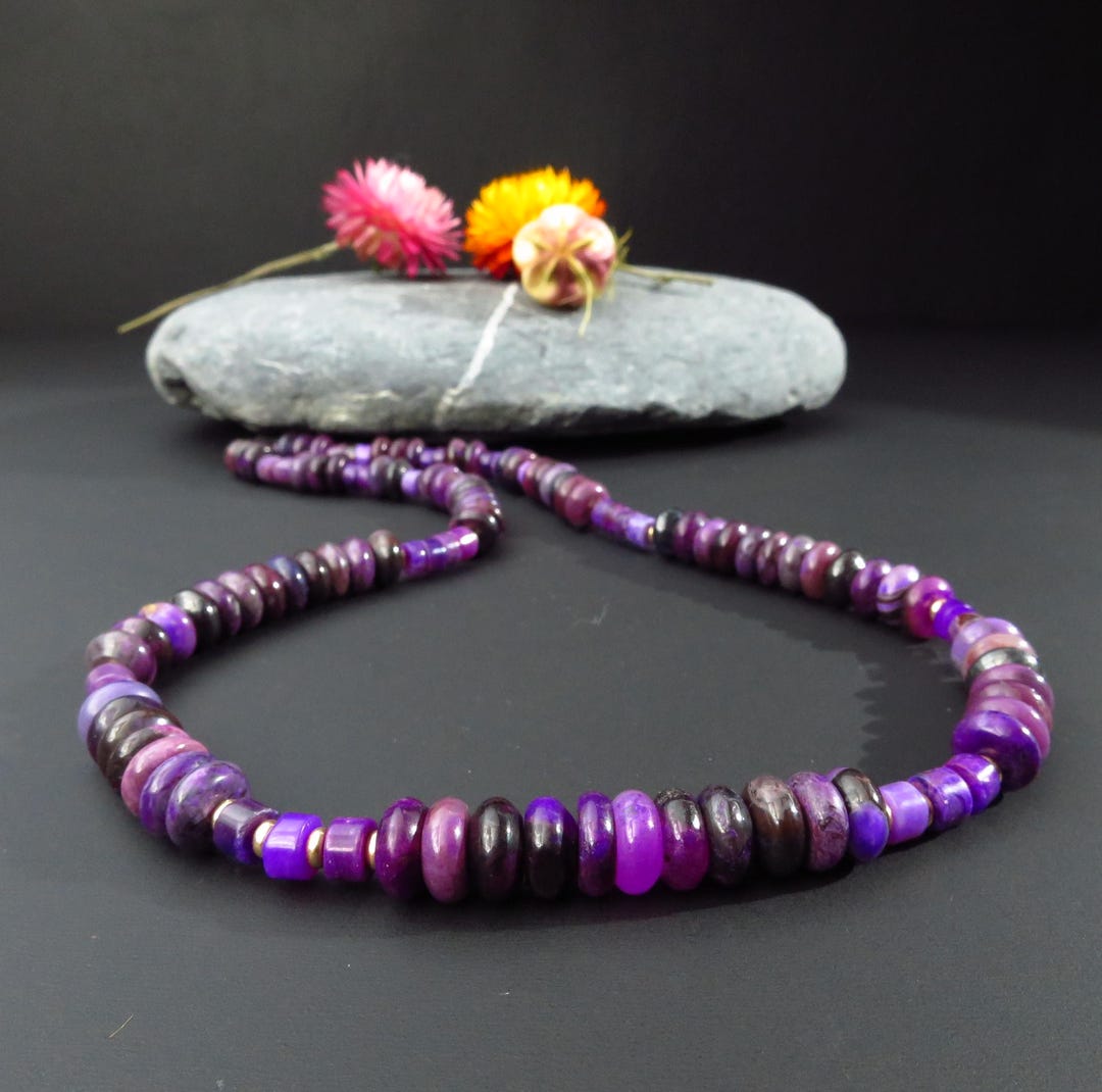 Sugilite Necklace Silver Real Sugilite Necklace Gold 9ct Purple ...