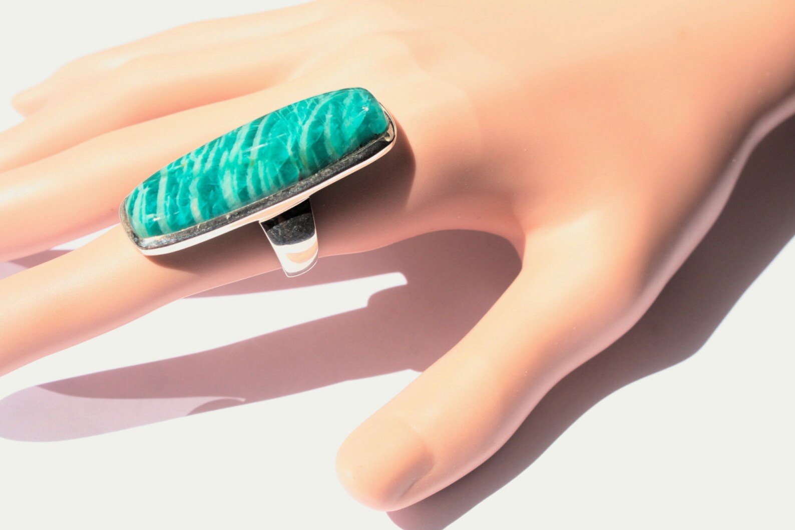 Green Amazonite Ring 925 Silver Gemstone Ring / Birthstone - Etsy