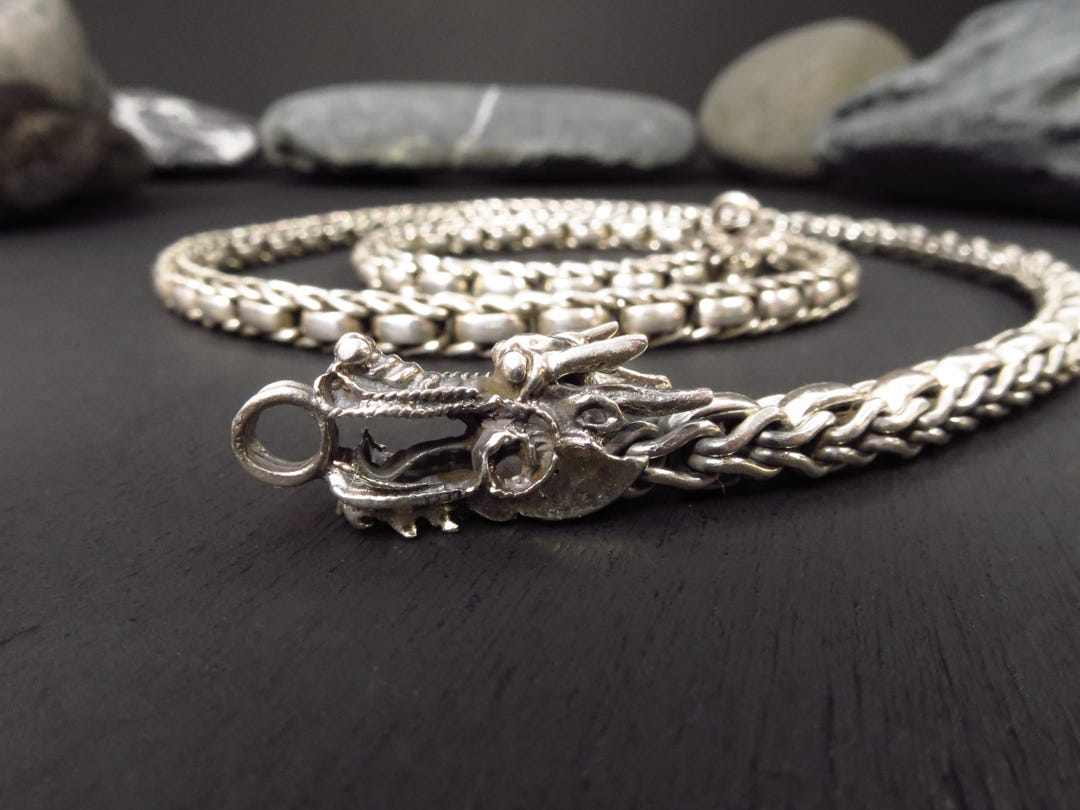 925 Silver King Chain Man Necklace Handmade Byzantine Chain Necklace ...