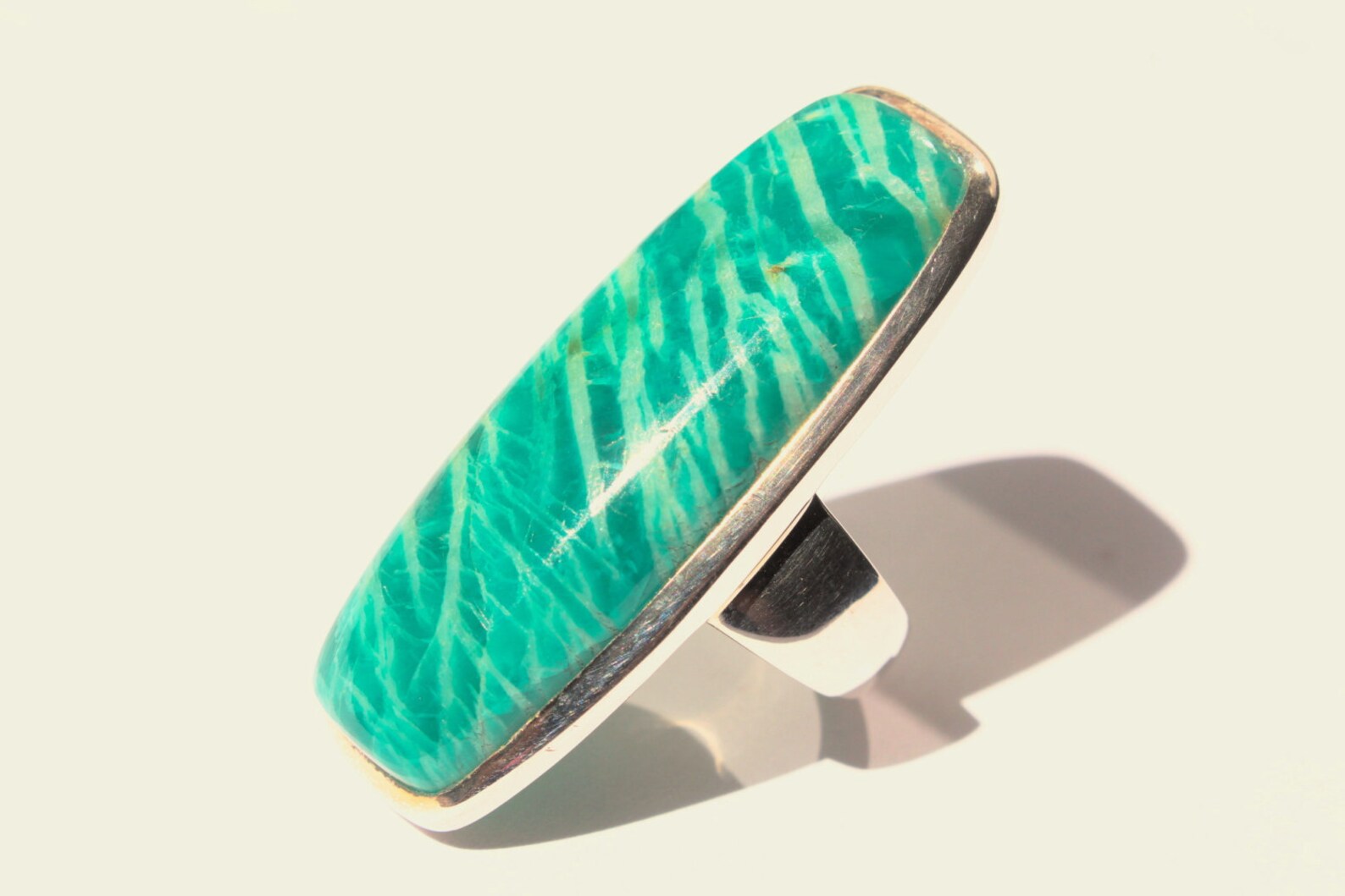 Green Amazonite ring 925 Silver gemstone ring / birthstone | Etsy