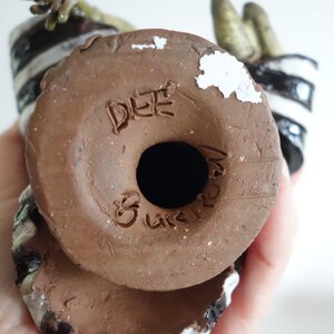 Black Bird Crow Hand Built Pottery Sculpture Clay Folk Art Figurine ...