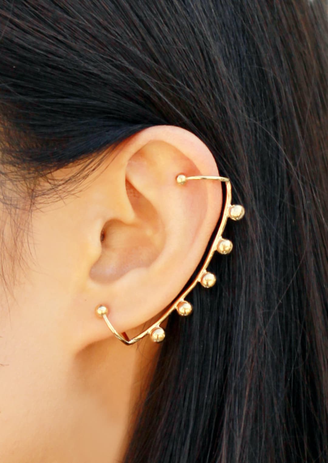 Gold Ear Climber, Ear Climber, Ear Crawler, Gold Ear Crawler, Ear Cuff ...