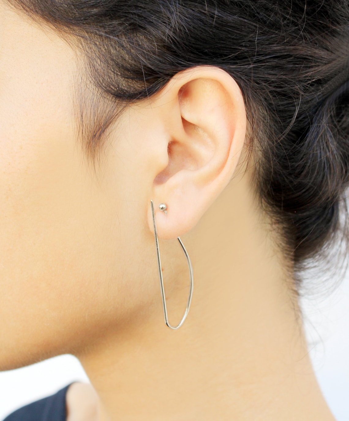 Ear Crawler Silver String Earrings Minimal Ear Climbers - Etsy