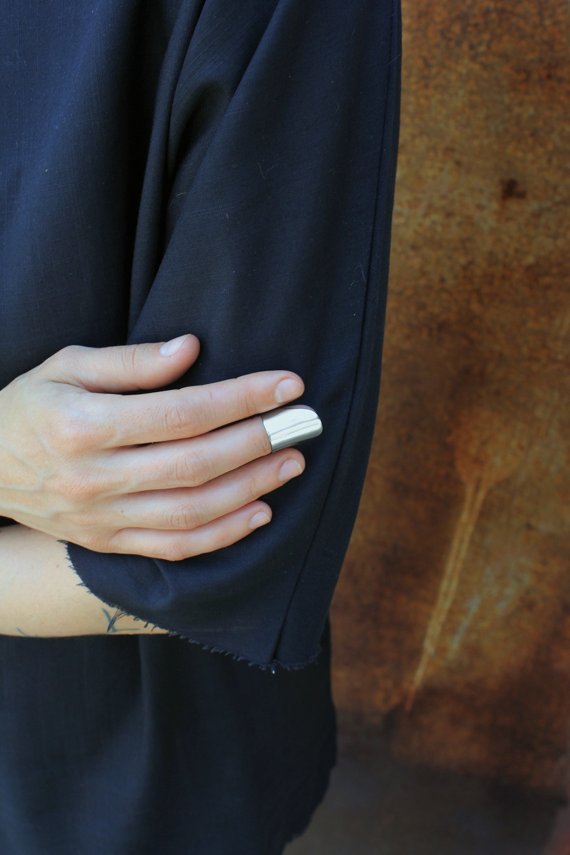 Finger Nail Ring, Silver Nail Ring, Fashion Ring, Big Midi Ring ...
