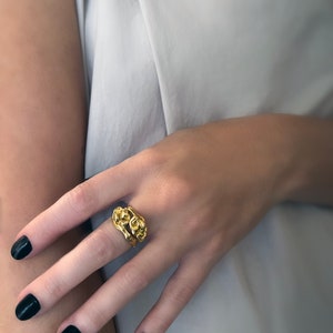 Gold Organic Ring, Bronze Small Ring, Stacking Ring, Rustic Ring ...