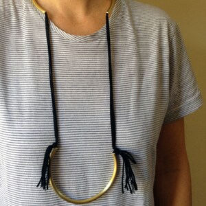 Open Collar Necklace With Fringe Threads, Open Choker Necklace, Metal ...