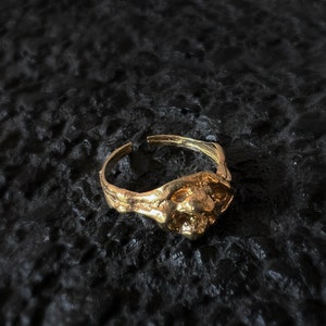 Gold Organic Ring, Bronze Small Ring, Stacking Ring, Rustic Ring ...